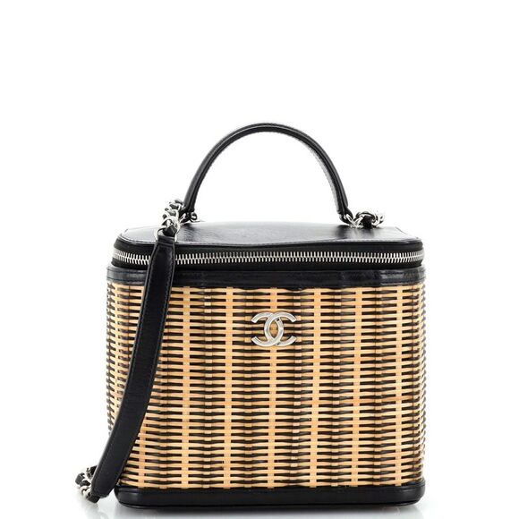 CHANEL | Bags | Chanel Take Away Vanity Case Rattan And Calfskin Medium ...